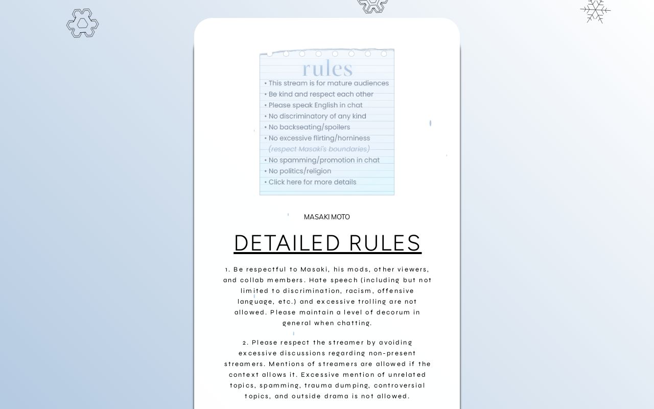 MasakiVT's Twitch (and YT) Rules